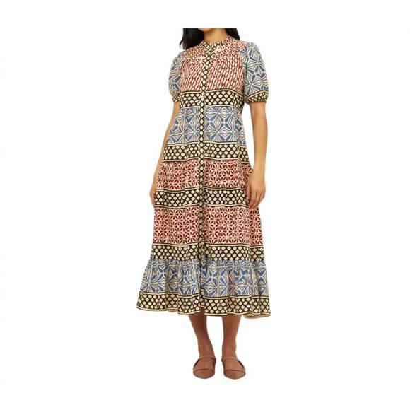 Oliphant | Dresses | New Oliphant Scoop Tiered Midi Dress In Sultan ...